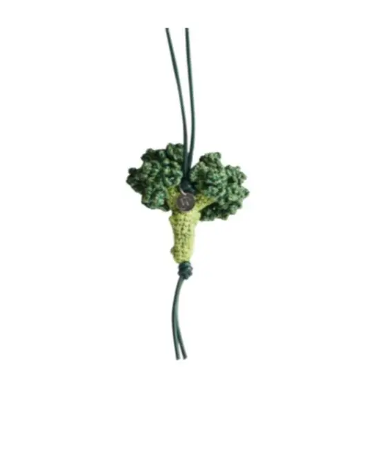 J.W.ANDERSON Hand-crocheted Broccoli Charm With Silver Logo Pendant