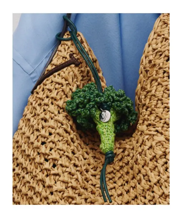 J.W.ANDERSON Hand-crocheted Broccoli Charm With Silver Logo Pendant