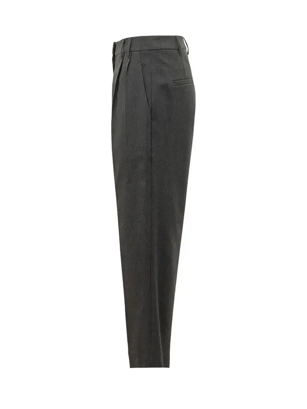 Brunello Cucinelli Pleated Straight Leg Tailored Trousers