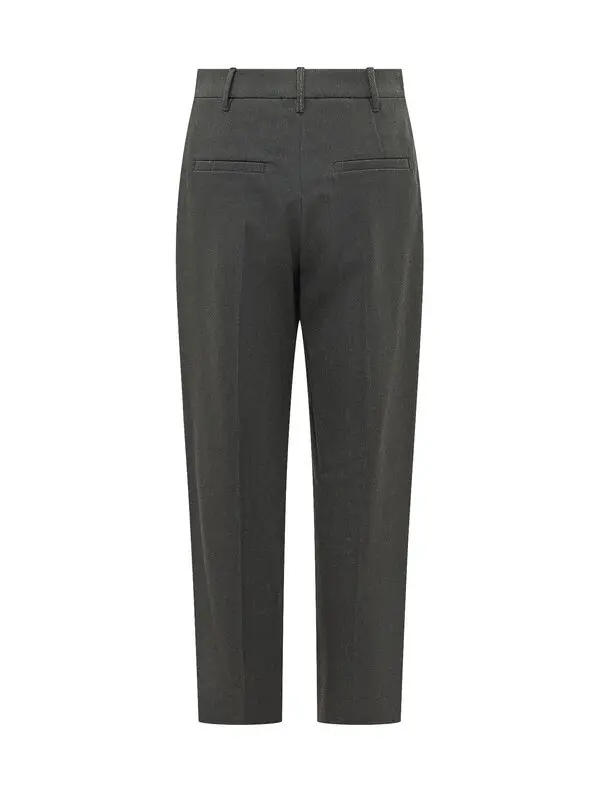 Brunello Cucinelli Pleated Straight Leg Tailored Trousers
