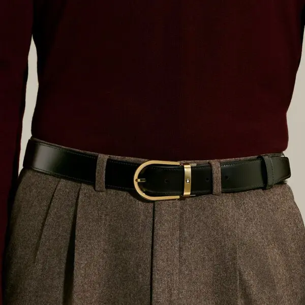 Montblanc Horseshoe 35 Mm Reversible Belt In Meisterstück Leather