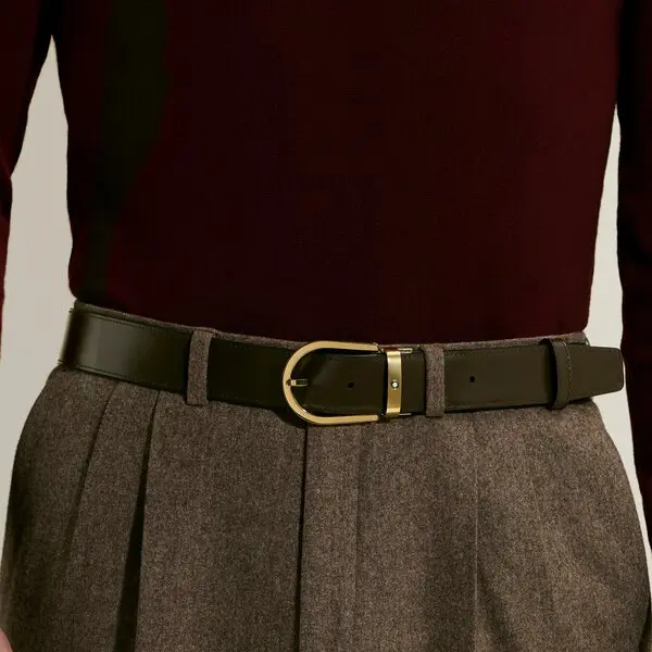 Montblanc Horseshoe 35 Mm Reversible Belt In Meisterstück Leather