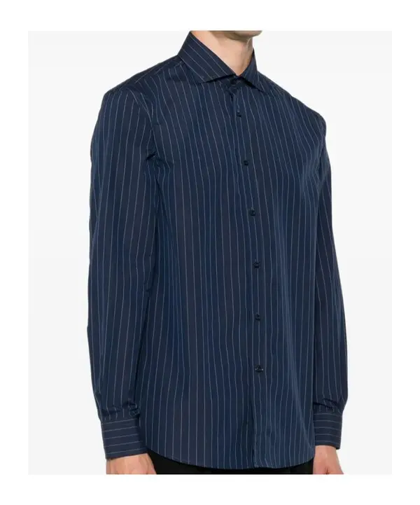 Brunello Cucinelli Pinstripe-print Long-sleeve Shirt