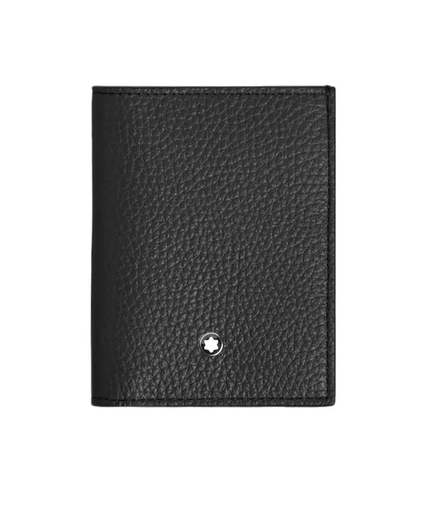 Montblanc Mini Wallet 4cc In Grain Leather - Black