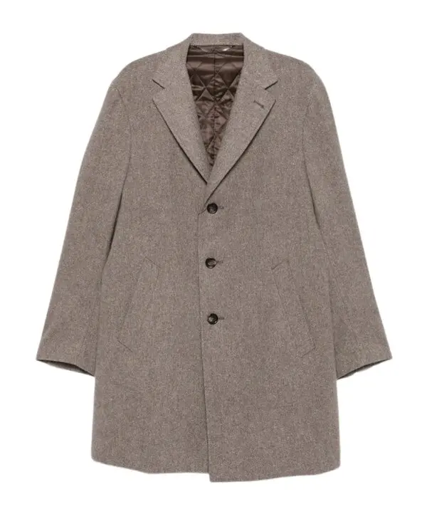 Canali Single-breasted Notched-lapels Wool Coat