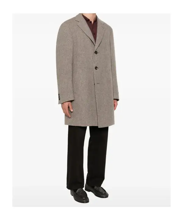 Canali Single-breasted Notched-lapels Wool Coat