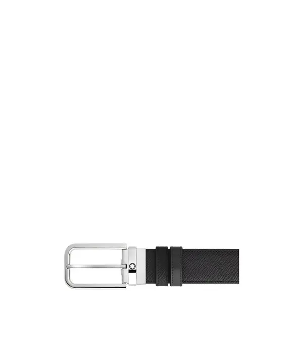 Montblanc 35 Mm Reversible Belt In Sartorial Leather With Rectangular Buckle