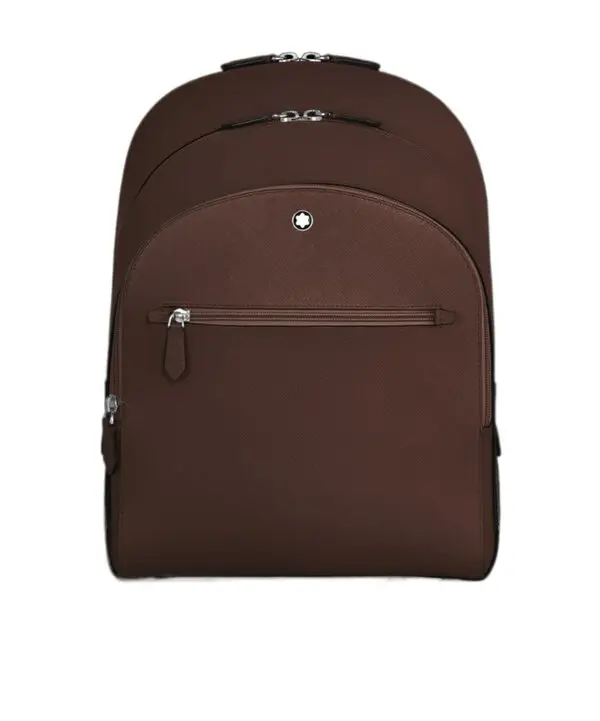 Montblanc Sartorial Leather Medium Backpack With 3 Compartments - Ebony