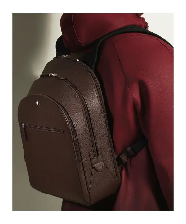 Montblanc Sartorial Leather Medium Backpack With 3 Compartments