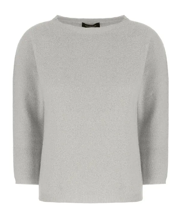 Fabiana Filippi Lurex Boat-neck Knitted Jumper - Gray