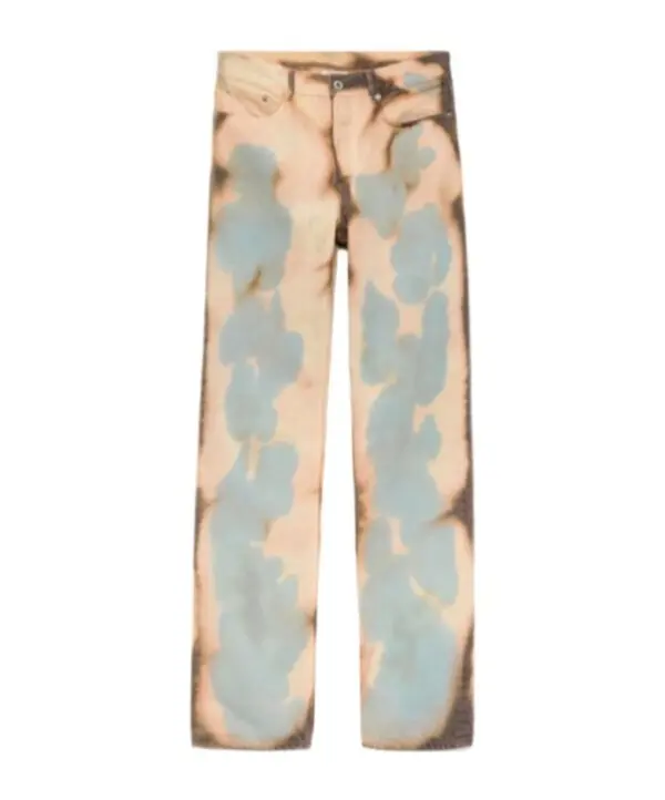 J.W.ANDERSON Straight Leg Bleached Denim Jeans - Peach