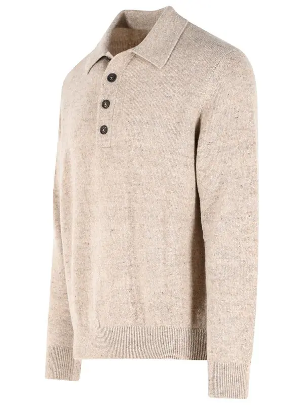 Eleventy Ribbed Knit Polo Shirt