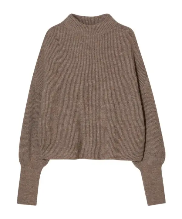 Closed Funnel Neck Knit Made Of Alpaca