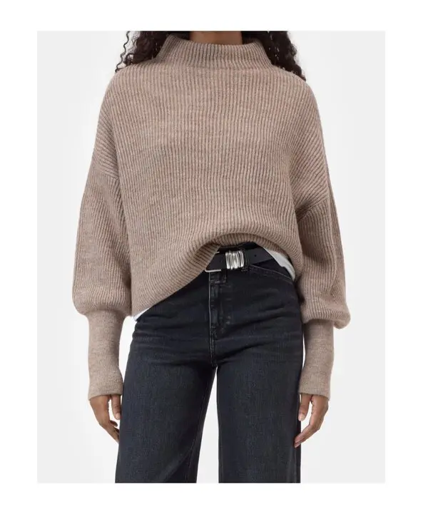 Closed Funnel Neck Knit Made Of Alpaca