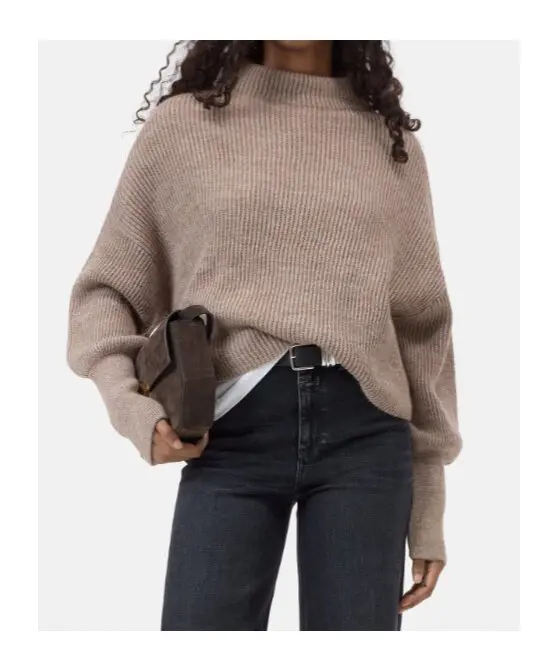 Closed Funnel Neck Knit Made Of Alpaca