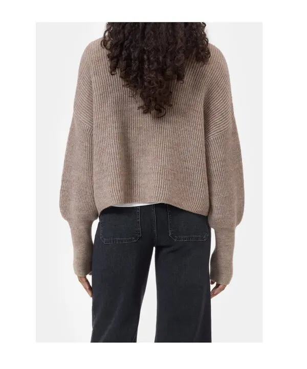 Closed Funnel Neck Knit Made Of Alpaca