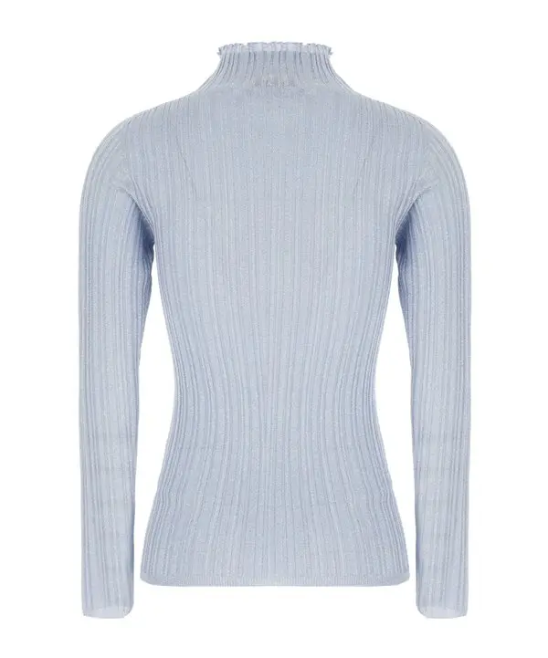 Fabiana Filippi Ribbed Lurex Turtleneck Knit Top