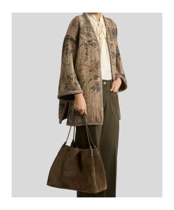 Etro Bouclé Jacket With Floral And Animal Motif