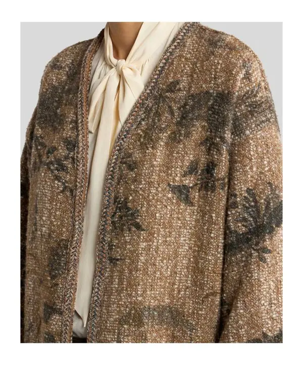 Etro Bouclé Jacket With Floral And Animal Motif