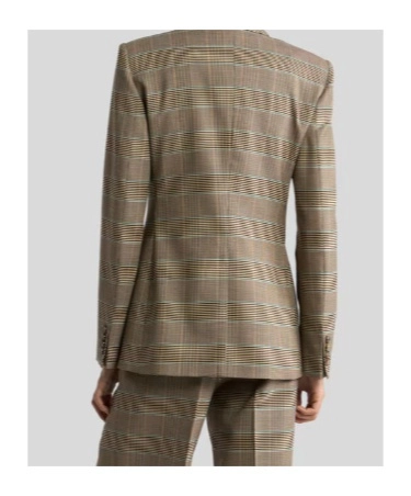 Etro Double-breasted Stretch Wool Jacket With Prince Of Wales Motif - Light Brown