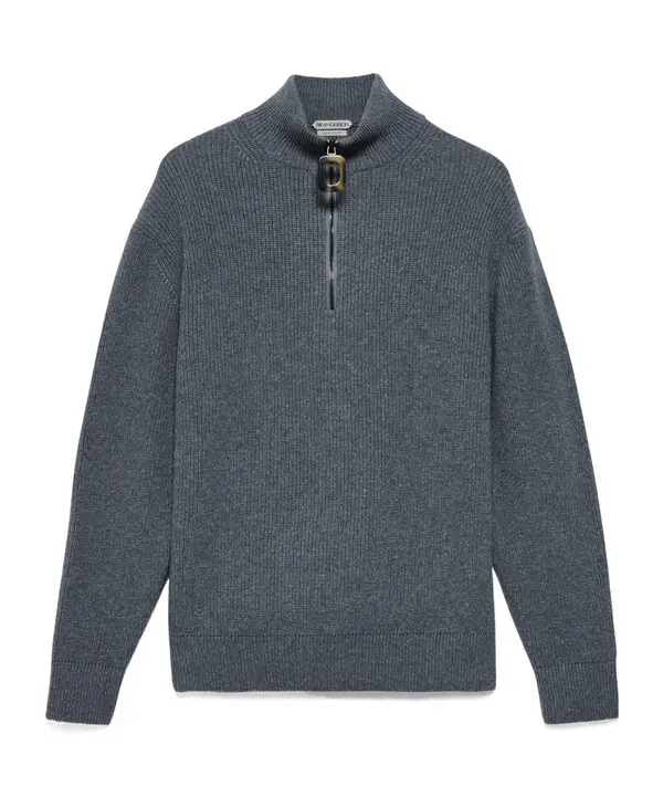 J.W.ANDERSON Half Zip Jumper In Steel