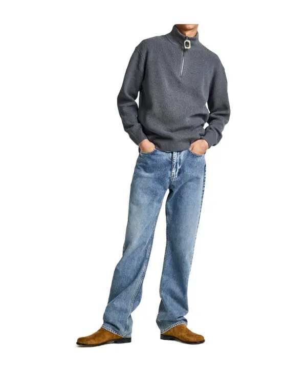 J.W.ANDERSON Half Zip Jumper In Steel