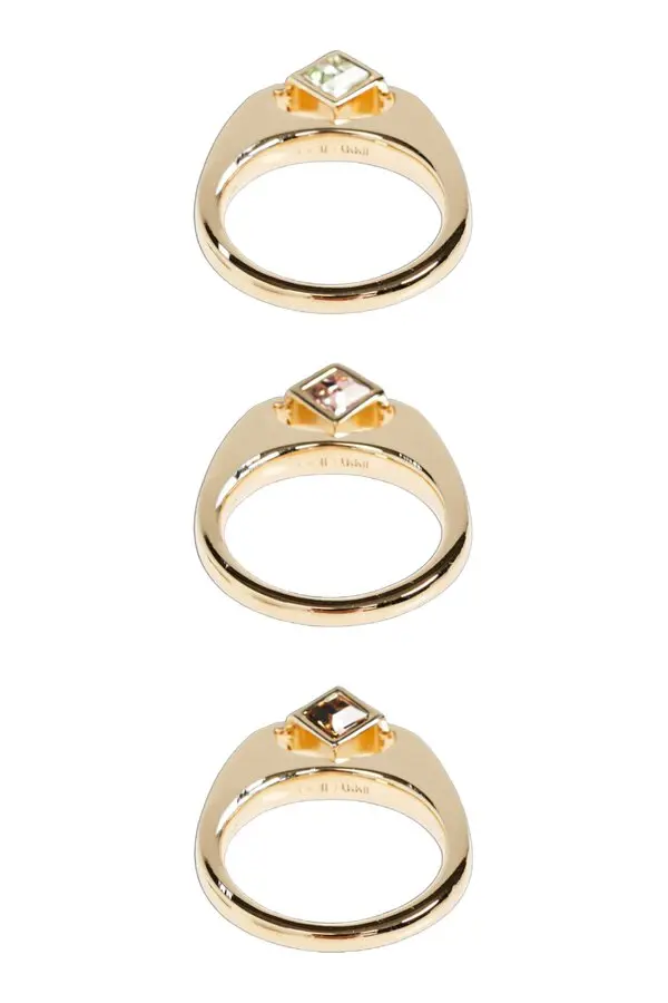 JIMMY CHOO Cube Triple Gemstone Rings