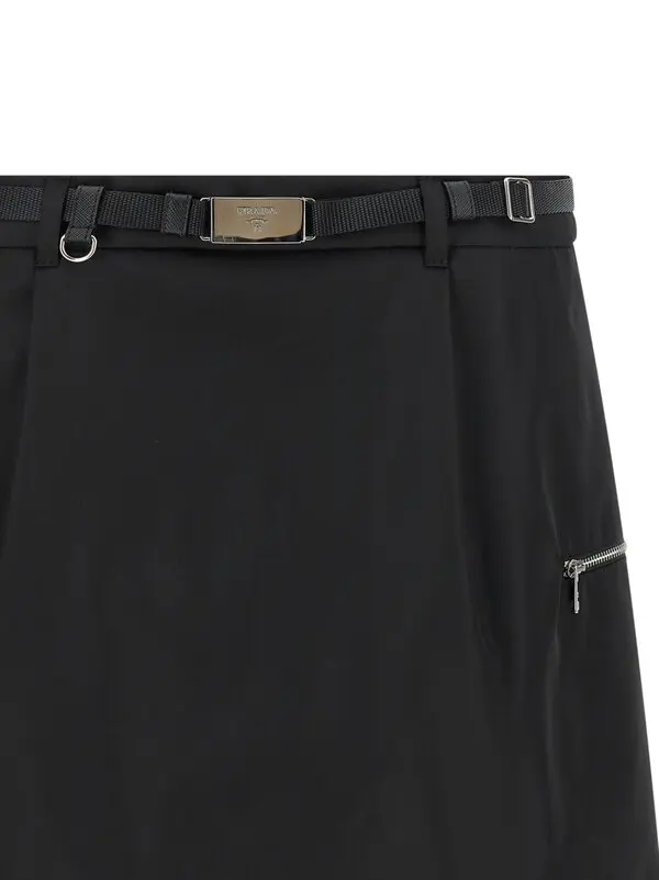 Prada Belt Loop Midi Skirt