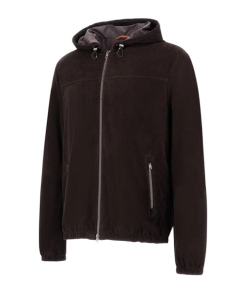 Herno Resort Jacket In Velvet-effect Suede