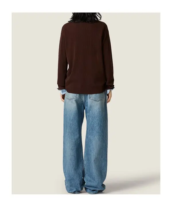 Miu Miu Five-pocket Washed Denim Jeans