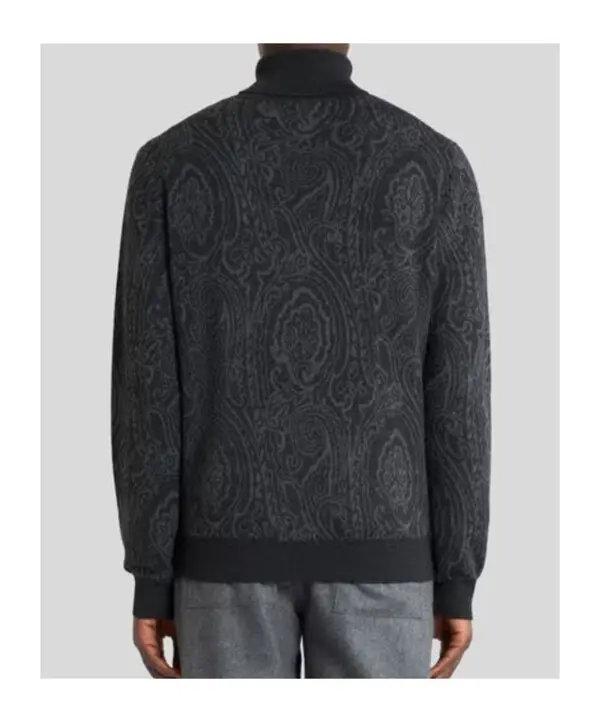 Etro Wool-blend Jacquard Turtleneck With Arnica-motif