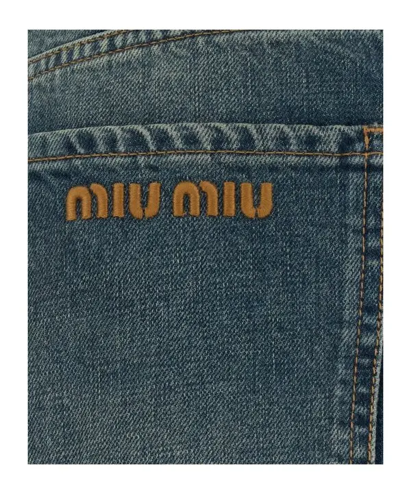 Miu Miu Five-pocket Straight-leg Denim Jeans - Navy Blue