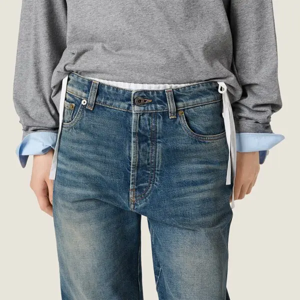 Miu Miu Five-pocket Straight-leg Denim Jeans - Navy Blue