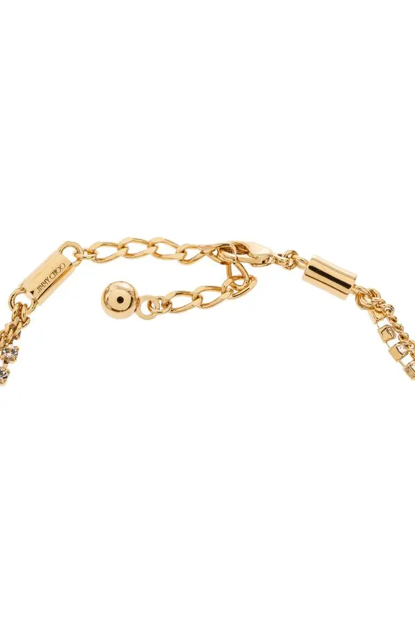 JIMMY CHOO Auri Anklet Bracelet With Crystal Embellishments And Pearl Detail