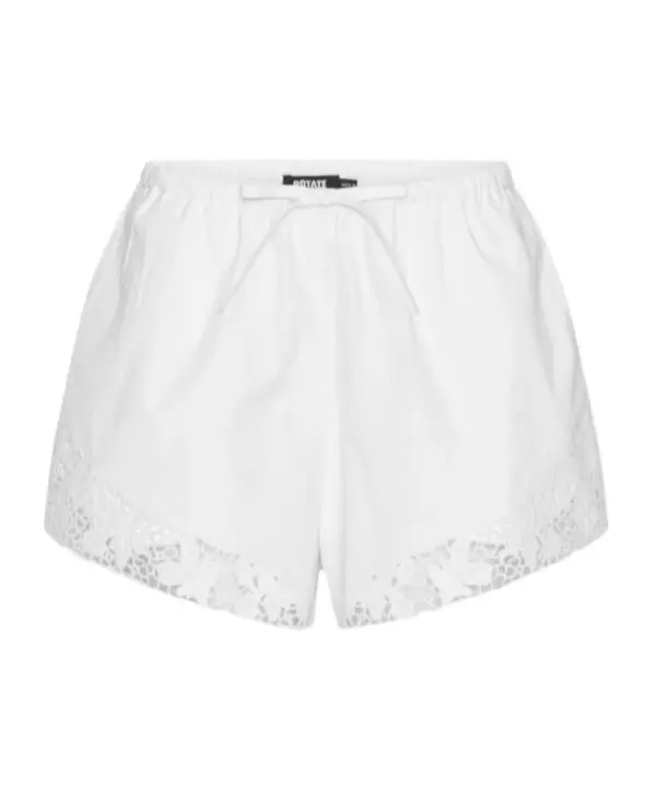 ROTATE BY BIRGER CHRISTENSEN Lace-trim Drawstring Shorts - Bright White