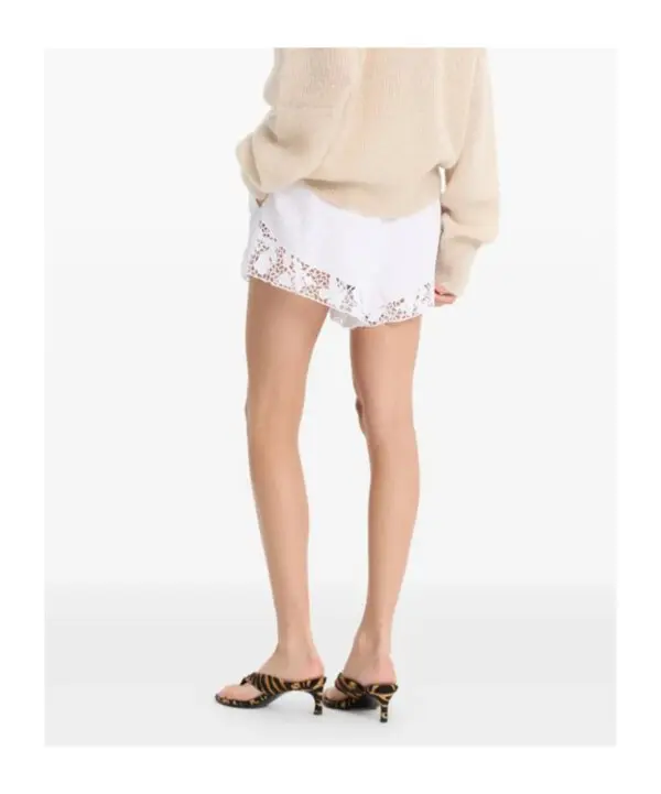 ROTATE BY BIRGER CHRISTENSEN Lace-trim Drawstring Shorts - Bright White