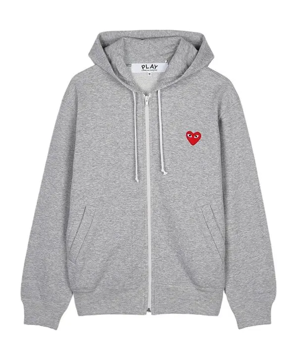 Play Comme Des Garcon Heart-logo Zip-up Hoodie