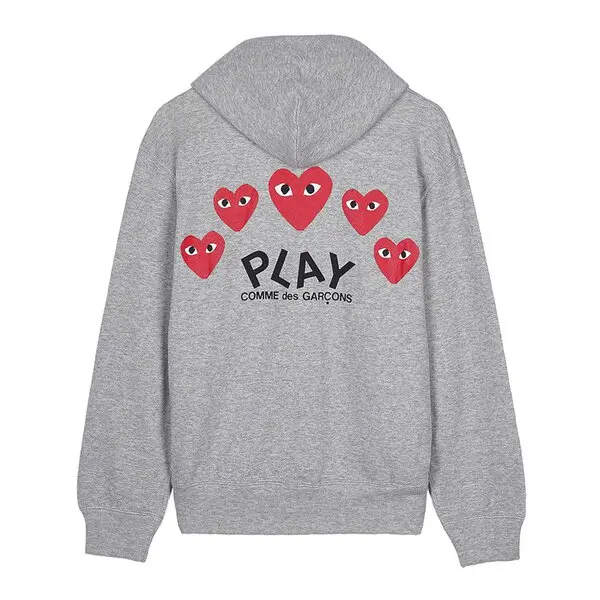 Play Comme Des Garcon Heart-logo Zip-up Hoodie