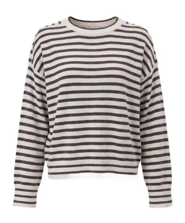 Closed Long-sleeved Striped Pullover