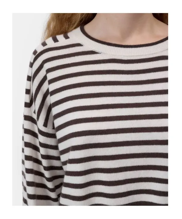 Closed Long-sleeved Striped Pullover