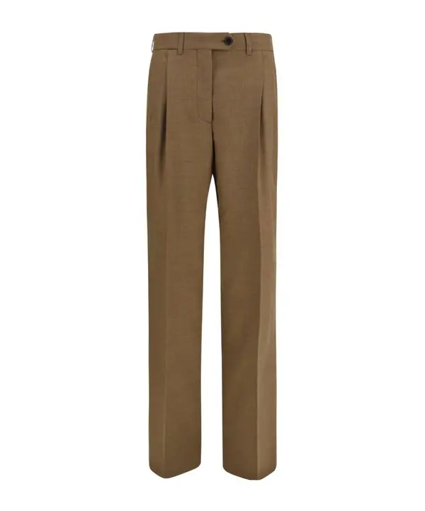 Prada High-waist Straight-leg Trousers - Brown