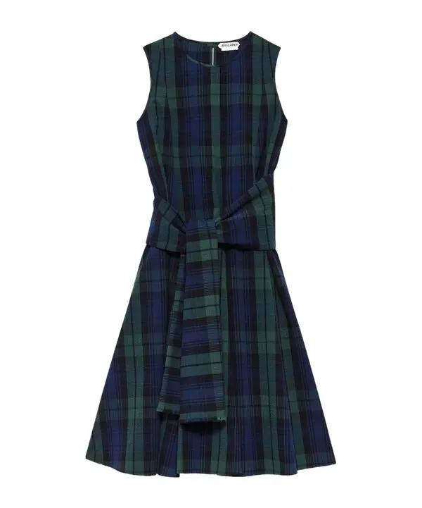 J.W.ANDERSON Cloque Dress In Navy Green - Black