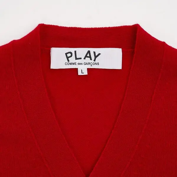 Play Comme Des Garcon Double-heart Wool Cardigan