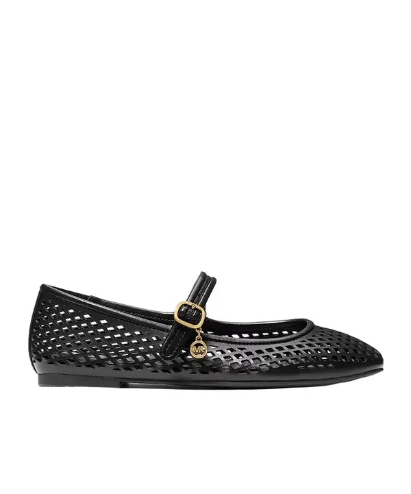 Michael Kors Nellie Laser-cut Leather Flat - Black