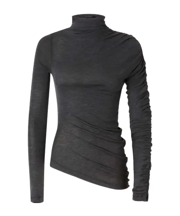 Pinko Ruched Asymmetric Top - Black