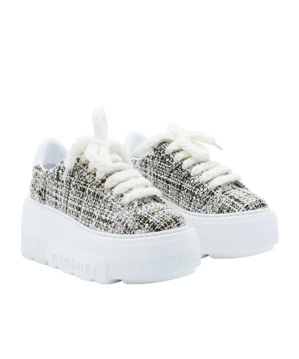 Casadei Platform Tweed Low-top Sneakers