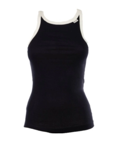 Prada Ribbed-knit Logo-patch Vest Top - Navy Blue