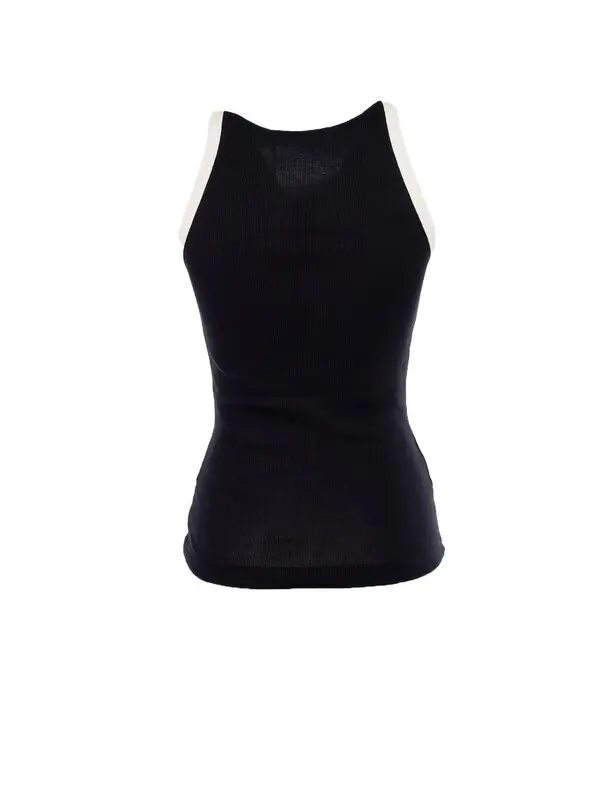 Prada Ribbed-knit Logo-patch Vest Top