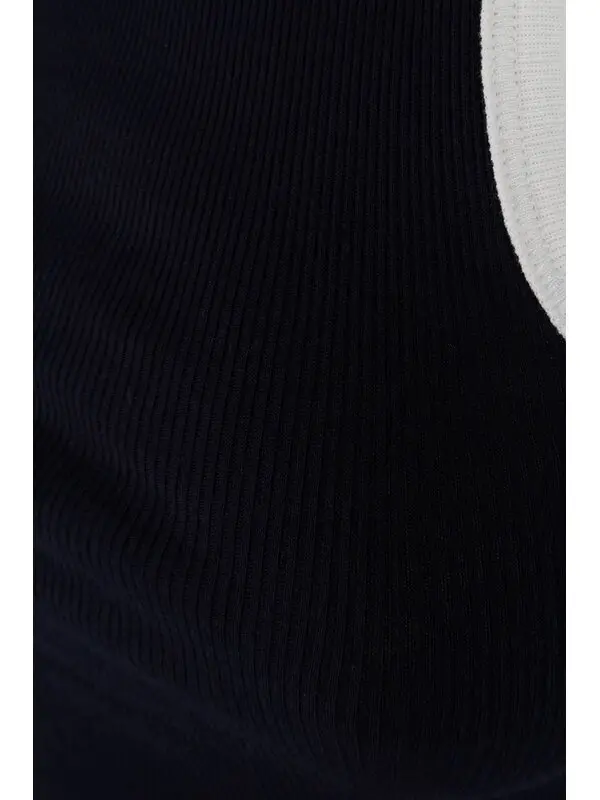Prada Ribbed-knit Logo-patch Vest Top
