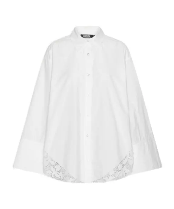 ROTATE BY BIRGER CHRISTENSEN Oversized Lace Shirt - White